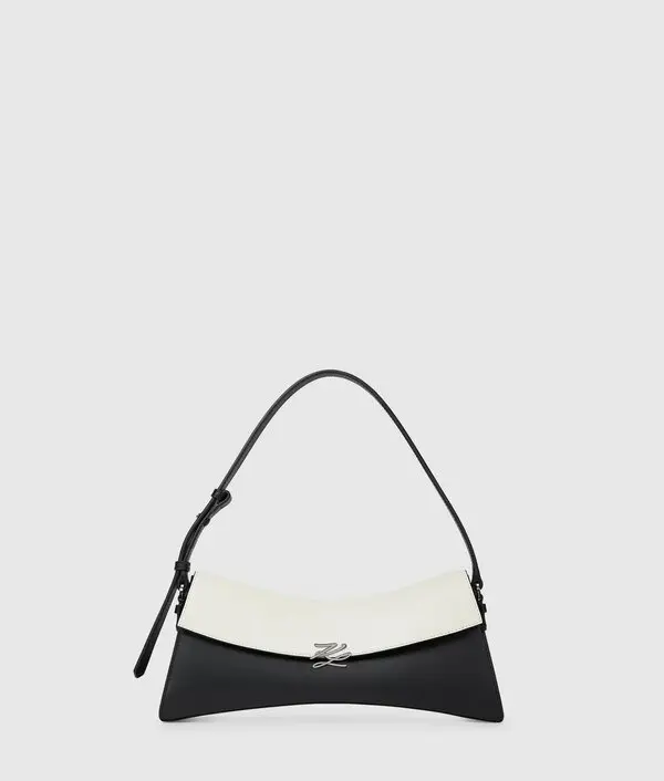 Karl Lagerfeld K/autograph Twist Elongated Shoulder Bag - Black/white