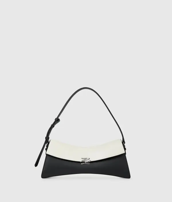 Karl Lagerfeld K/autograph Twist Elongated Shoulder Bag - Black/white