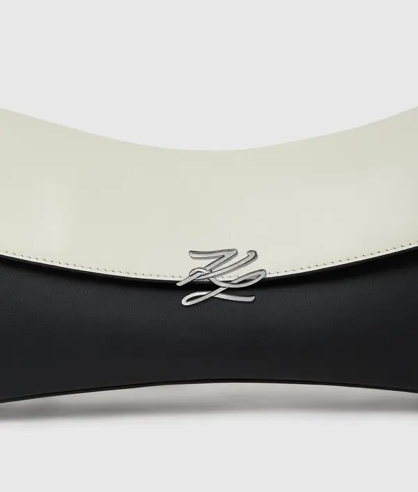 Karl Lagerfeld K/autograph Twist Elongated Shoulder Bag - Black/white