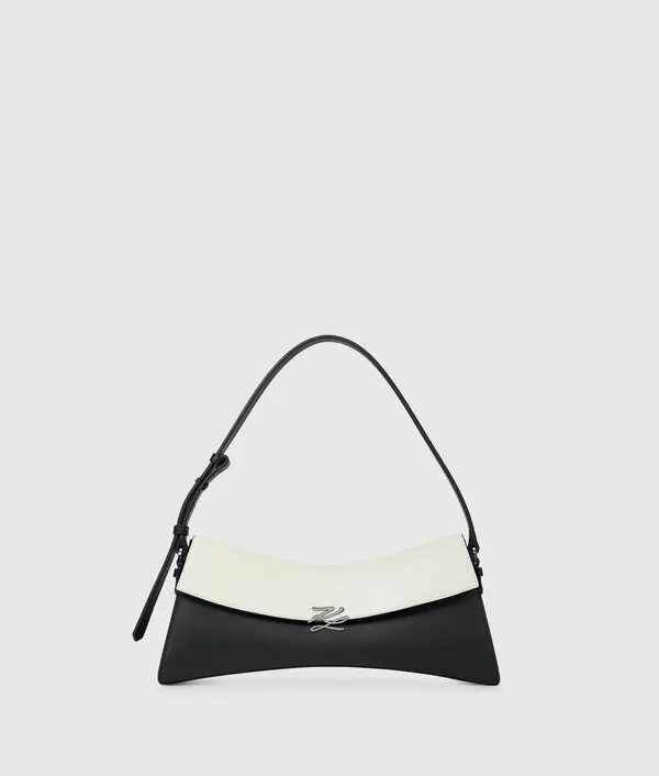 Karl Lagerfeld K/autograph Twist Elongated Shoulder Bag - Black/white