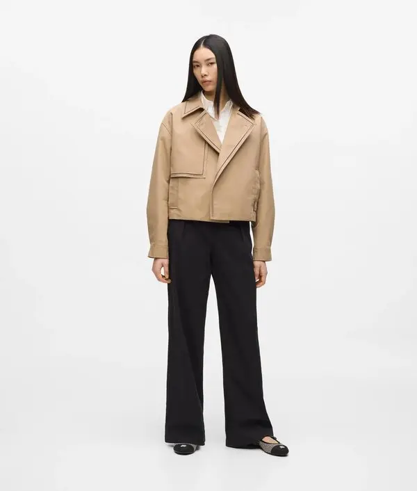 Karl Lagerfeld Embroidered Short Trench Coat