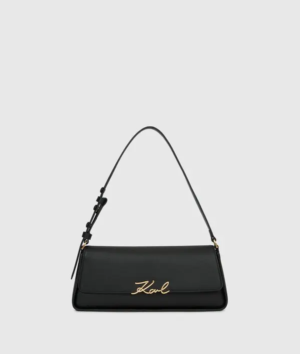 Karl Lagerfeld Elongated Shoulder Bag - Black/gold