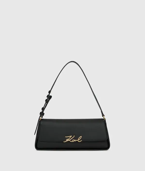 Karl Lagerfeld K/signature Elongated Shoulder Bag - Black/gold