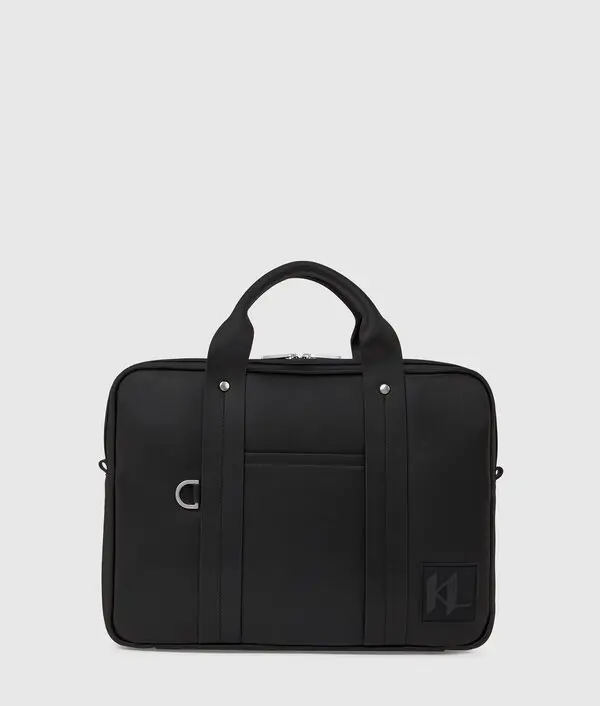Karl Lagerfeld Monogram Patch Briefcase - Black