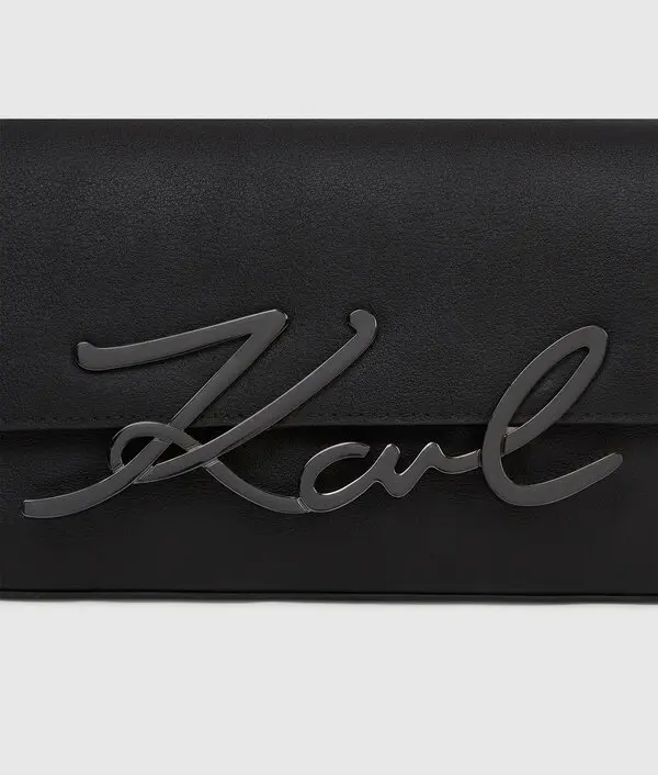 Karl Lagerfeld K/signature Small Chain Shoulder Bag - Black-gunmetal