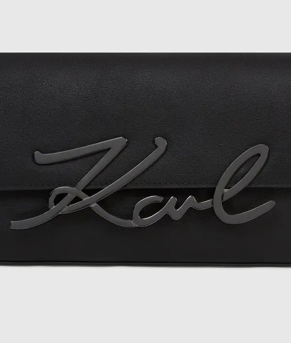 Karl Lagerfeld K/signature Small Chain Shoulder Bag - Black-gunmetal
