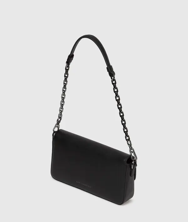 Karl Lagerfeld K/signature Small Chain Shoulder Bag - Black-gunmetal