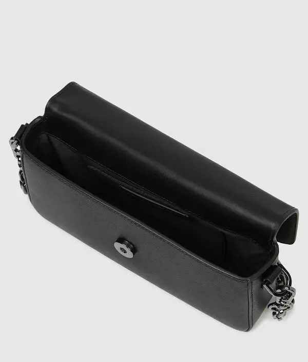 Karl Lagerfeld K/signature Small Chain Shoulder Bag - Black-gunmetal