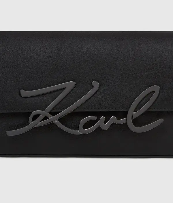 Karl Lagerfeld K/signature Small Chain Shoulder Bag - Black-gunmetal