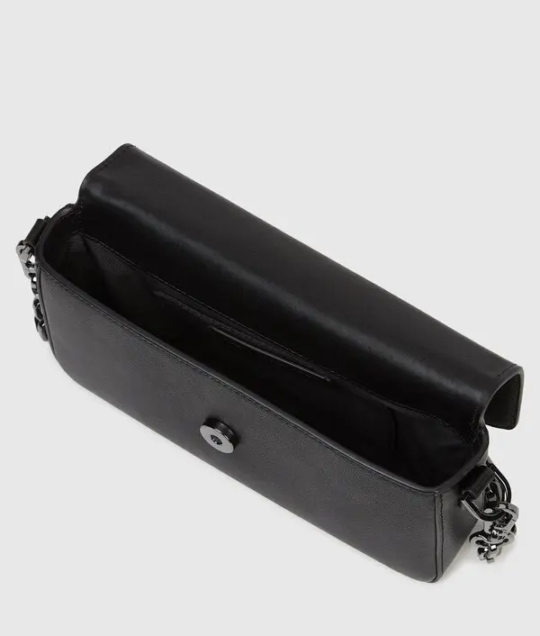 Karl Lagerfeld K/signature Small Chain Shoulder Bag - Black-gunmetal