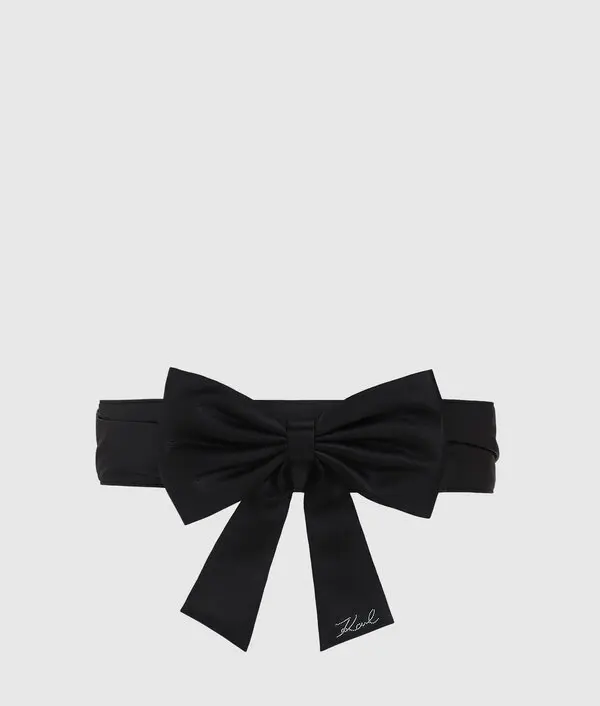 Karl Lagerfeld K/signature Bow Belt - Black