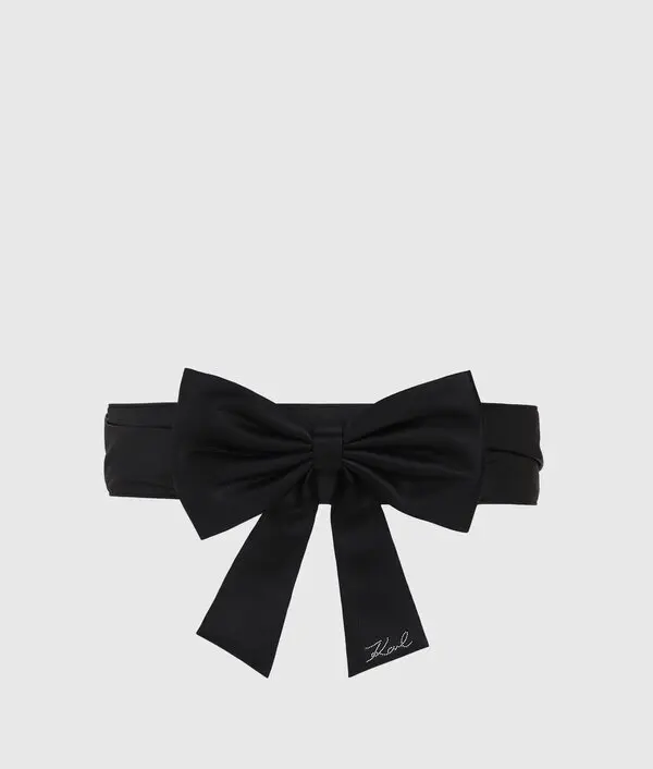 Karl Lagerfeld K/signature Bow Belt - Black