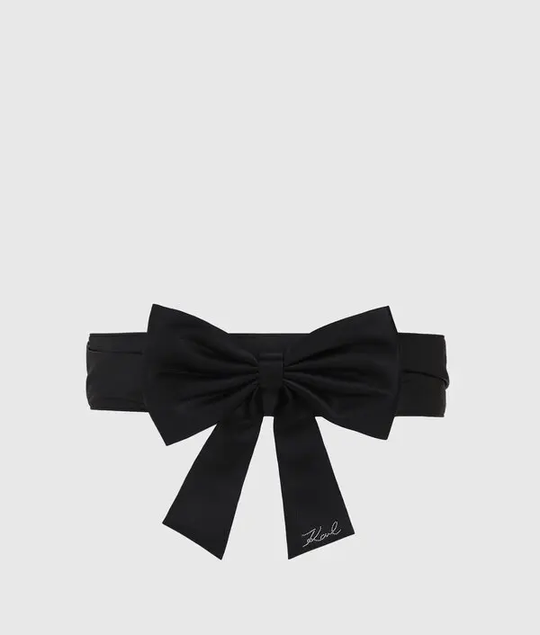 Karl Lagerfeld K/signature Bow Belt - Black