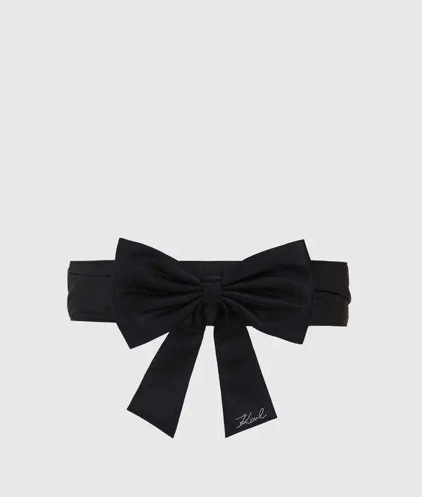 Karl Lagerfeld K/signature Bow Belt - Black