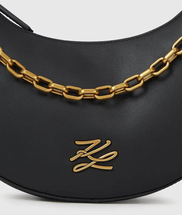Karl Lagerfeld K/autograph Moon Chain Shoulder Bag - Black/gold