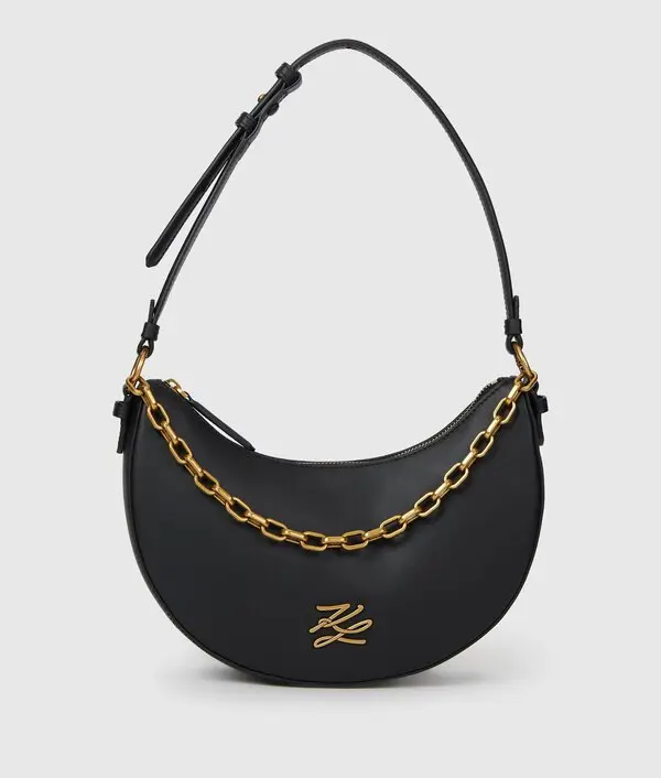 Karl Lagerfeld K/autograph Moon Chain Shoulder Bag - Black/gold