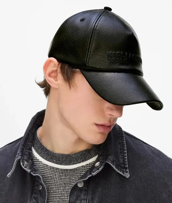 KL JEANS Jeans Cracked Faux-leather Cap