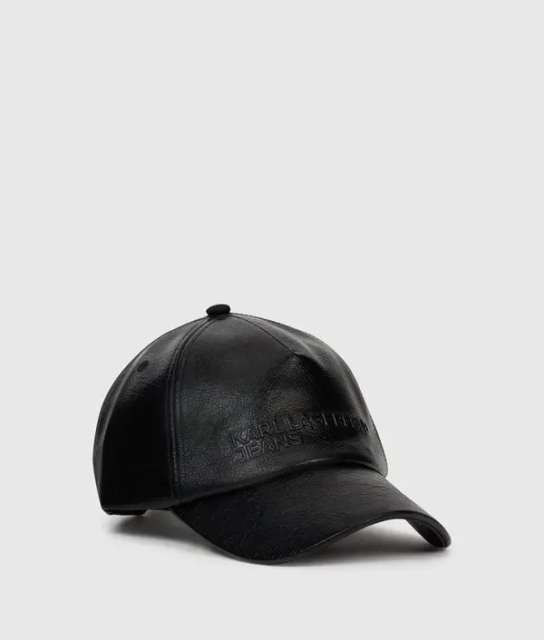 KL JEANS Jeans Cracked Faux-leather Cap - Black