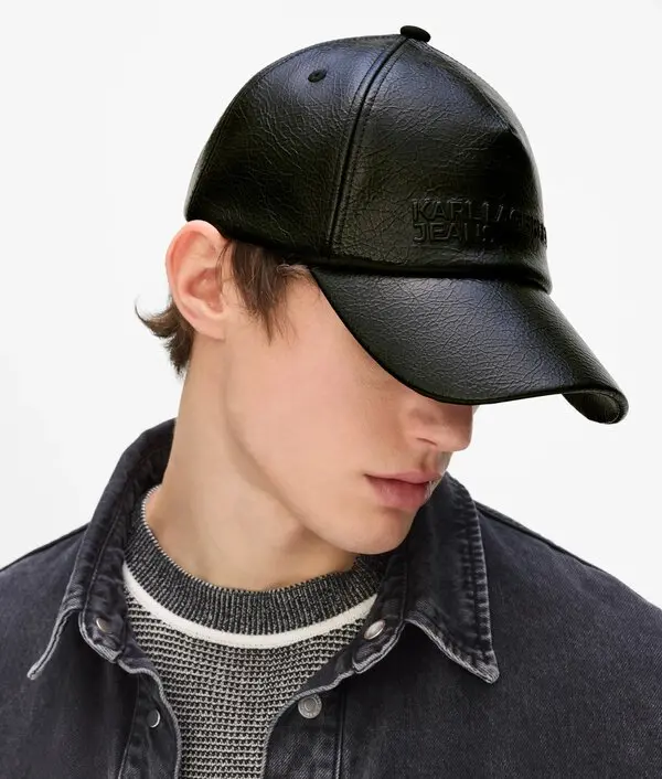 KL JEANS Jeans Cracked Faux-leather Cap