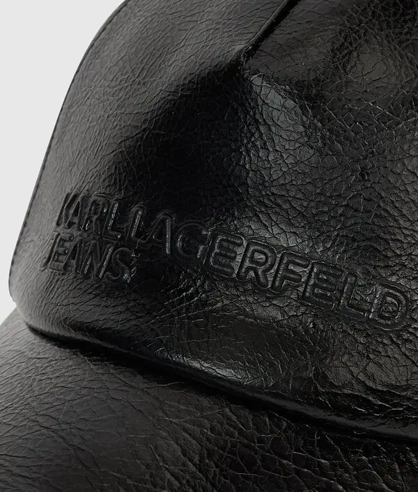 Karl Lagerfeld Cracked Faux-leather Cap