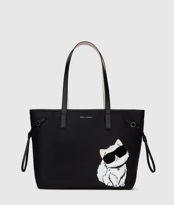Karl Lagerfeld Ikon Choupette Drawstring Tote Bag - Black