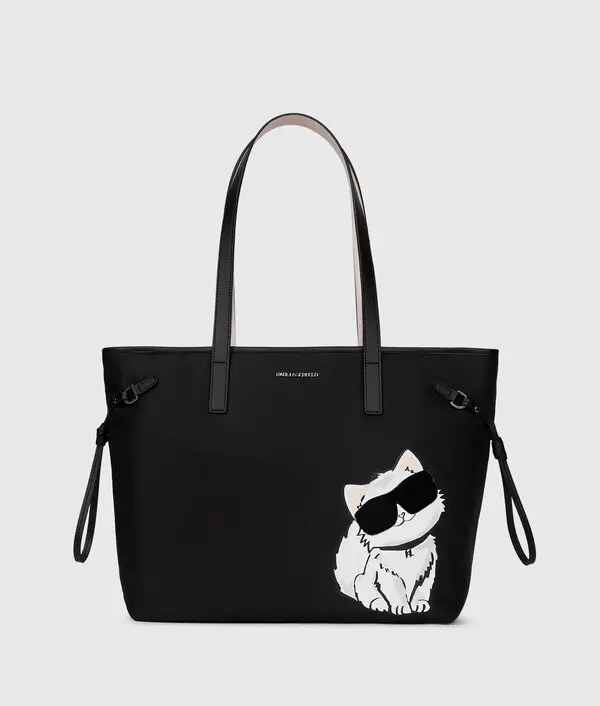 Karl Lagerfeld Ikon Choupette Drawstring Tote Bag - Black