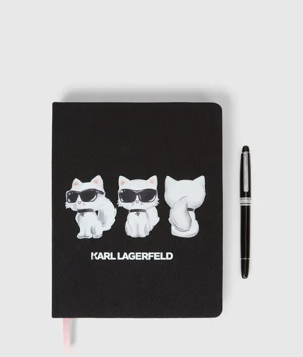 Karl Lagerfeld Ikon Choupette Notebook And Pen Set - Black