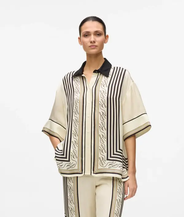 Karl Lagerfeld All-over Print Viscose Pajama Shirt - Pristine