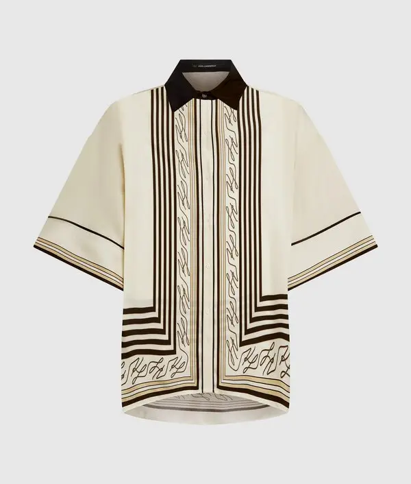 Karl Lagerfeld All-over Print Viscose Pajama Shirt