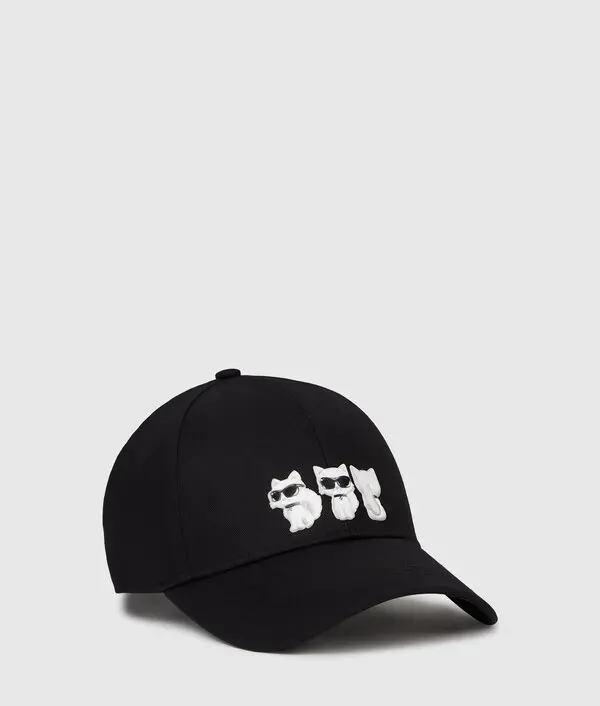 Karl Lagerfeld Ikon Choupette Baseball Cap - Black