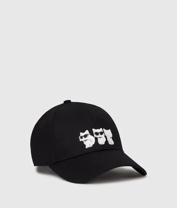 Karl Lagerfeld Ikon Choupette Baseball Cap - Black
