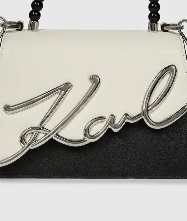 Karl Lagerfeld K/signature Faux-pearl Top Handle Bag