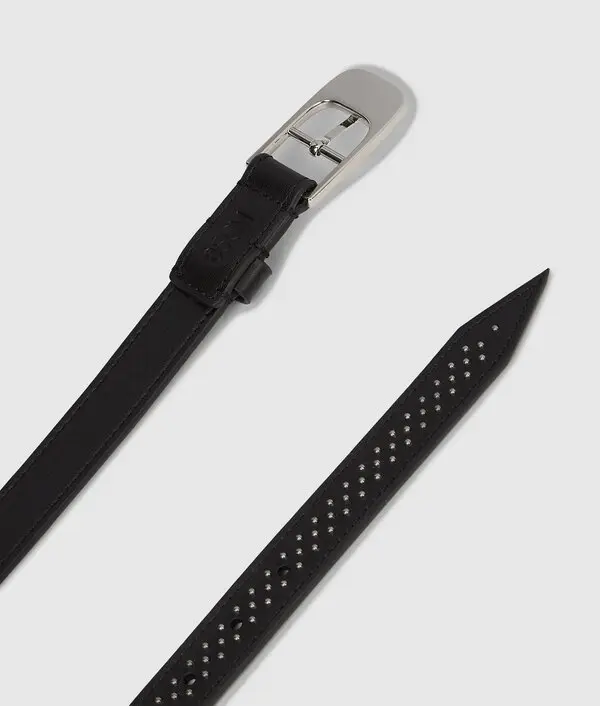 Karl Lagerfeld K/autograph Slim Studded Leather Belt