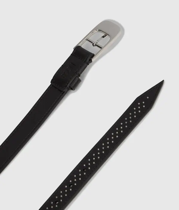 Karl Lagerfeld K/autograph Slim Studded Leather Belt