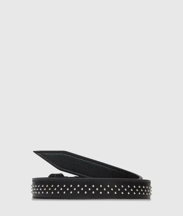 Karl Lagerfeld K/autograph Slim Studded Leather Belt