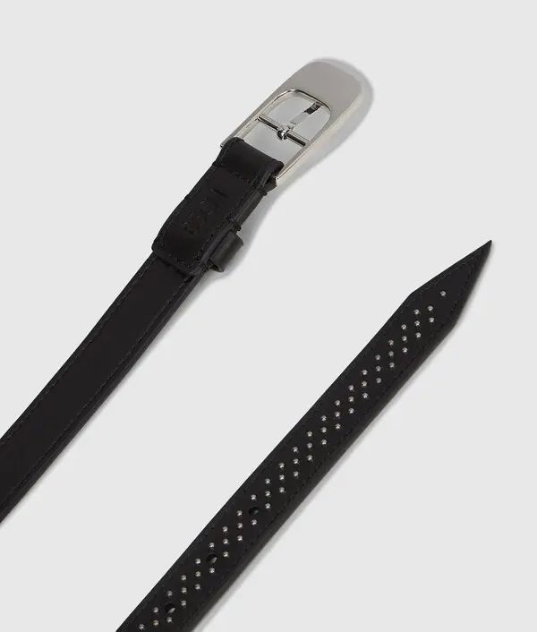 Karl Lagerfeld K/autograph Slim Studded Leather Belt