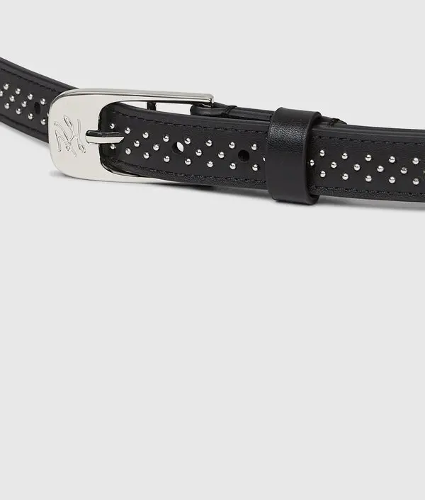 Karl Lagerfeld K/autograph Slim Studded Leather Belt