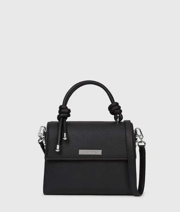 Karl Lagerfeld Ikon Pebble Satchel Bag - Black