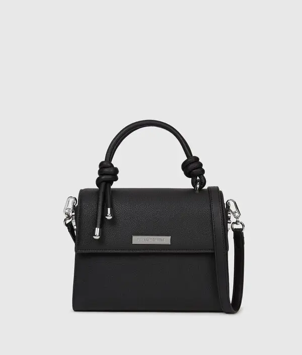 Karl Lagerfeld Ikon Pebble Satchel Bag - Black