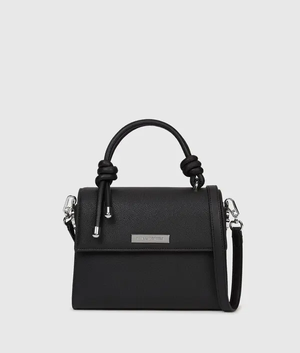 Karl Lagerfeld Ikon Pebble Satchel Bag - Black