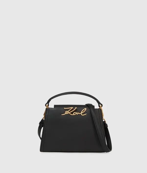 Karl Lagerfeld K/signature Mini Top Handle Bag - Black/gold