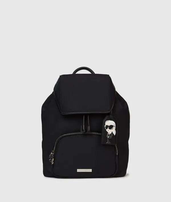 Karl Lagerfeld Ikon Nylon Tag Backpack - Black
