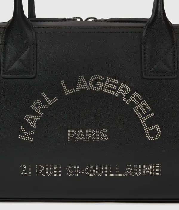 Karl Lagerfeld K/daily Leather Bowling Bag - Black-nickel
