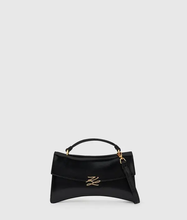 Karl Lagerfeld K/autograph Twist Top Handle Bag - Black/gold