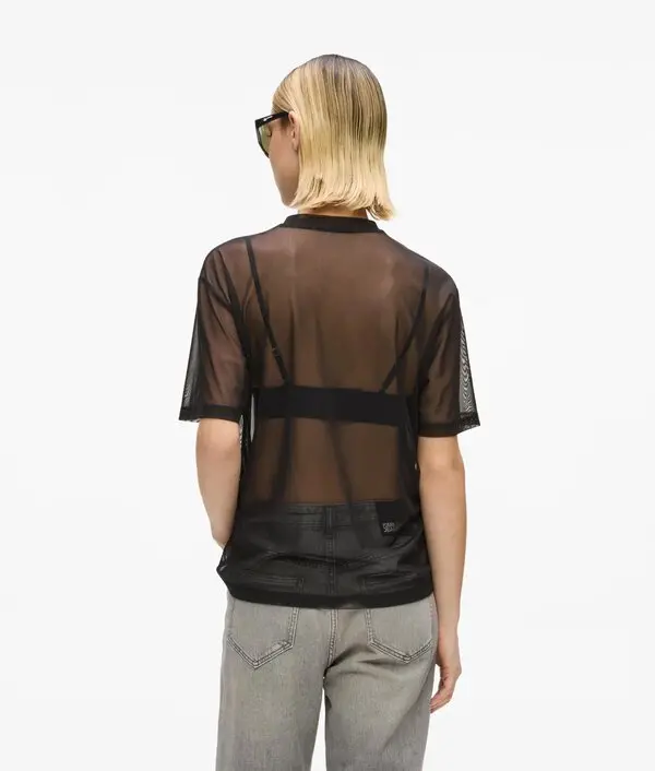 KL JEANS Jeans Mesh Tie Detail T-shirt