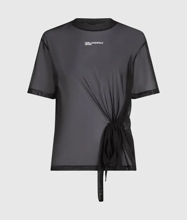 KL JEANS Jeans Mesh Tie Detail T-shirt