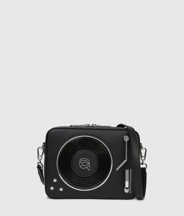 Karl Lagerfeld Ikon Record Turntable Crossbody Bag - Black
