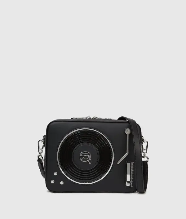 Karl Lagerfeld Ikon Record Turntable Crossbody Bag - Black