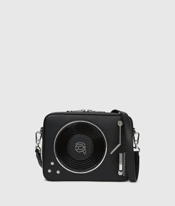 Karl Lagerfeld Ikon Record Turntable Crossbody Bag - Black