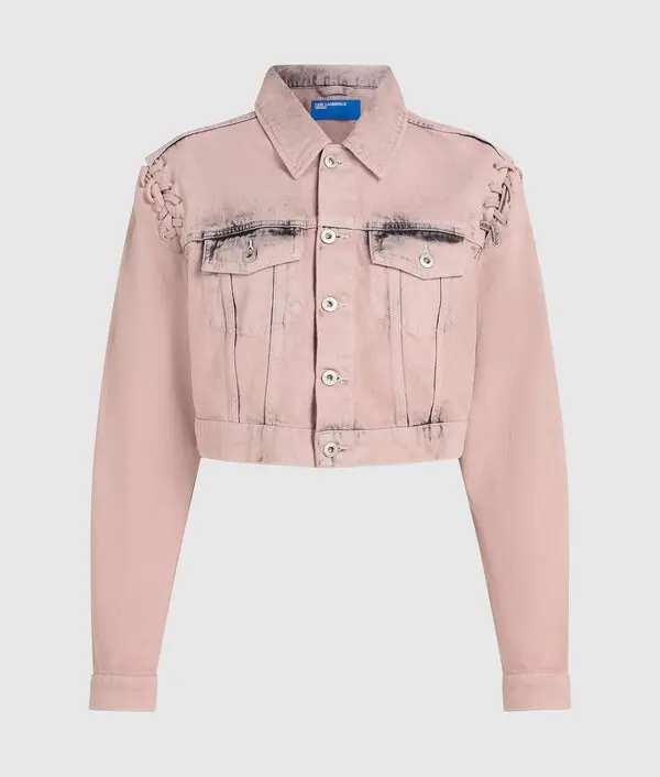 KL JEANS Jeans Lace-up Detail Cropped Denim Jacket
